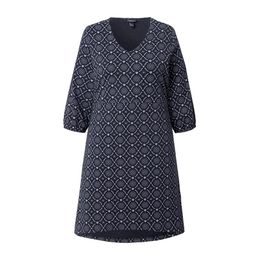 Ulla Popken Kleid Damen Größe 50/52 taubenblau / schwarz Winterkleid