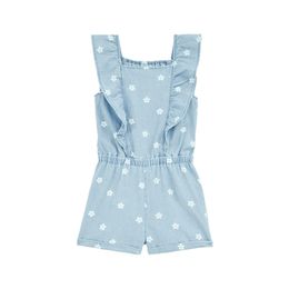 WE Fashion Jumpsuit M&auml;dchen Gr&ouml;&szlig;e 98/104 blue denim / wei&szlig;