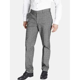 Stoffhose CHARLES COLBY "Hose DUKE GILBERT", Herren, Gr. 36, grau (grau kariert), Obermaterial: 98% Baumwolle CO. 2% Elasthan EL., klassisch, comfort fit lang, Hosen