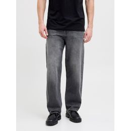 Jack & Jones Relax-fit-Jeans JACK & JONES "JJIALEX JJORIGINAL NOOS", Herren, Gr. 34, Länge 32, schwarz (schwarz denim), Denim/Jeans, Obermaterial: 100% Baumwolle, Abriebeffekte, modisch, relaxed fit lang, Jeans