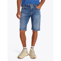 Jeansshorts Tommy Jeans "RONNIE SHORT", Herren, Gr. 30, N-Gr, blau (denim medium), Denim/Jeans, Obermaterial: 99% Baumwolle, 1% Elasthan, casual, Jeans