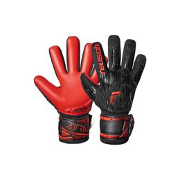 Torwarthandschuhe Reusch "Attrakt Freegel Silver NC", Damen, Gr. 10, schwarz (schwarz, rot), 56% Elastodien, 34% Polyester, 5% Polyurethan, mehrfarbig, Handschuhe, mit flexibler R&uuml;ckhand