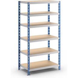eurokraft basic Universal-Steckregal, stabil, Spanplattenböden, HxBxT 1976 x 1050 x 600 mm, Grundregal