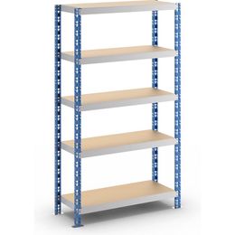 eurokraft basic Universal-Steckregal, stabil, Spanplattenböden, HxBxT 1820 x 1050 x 400 mm, Grundregal
