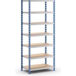 eurokraft basic Universal-Steckregal, stabil, Spanplattenböden, HxBxT 2522 x 1050 x 600 mm, Grundregal