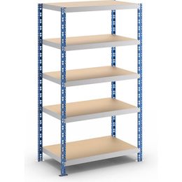 eurokraft basic Universal-Steckregal, stabil, Spanplattenböden, HxBxT 1820 x 1050 x 600 mm, Grundregal