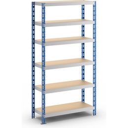 eurokraft basic Universal-Steckregal, stabil, Spanplattenböden, HxBxT 1976 x 1050 x 400 mm, Grundregal
