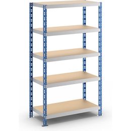 eurokraft basic Universal-Steckregal, stabil, Spanplattenböden, HxBxT 1820 x 1050 x 500 mm, Grundregal