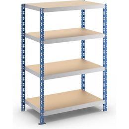 eurokraft basic Universal-Steckregal, stabil, Spanplattenböden, HxBxT 1508 x 1050 x 600 mm, Grundregal