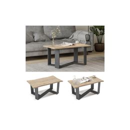 VICCO Couchtisch Sofatisch Beistelltisch Arne Baumkante Goldkraft/Anthrazit