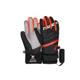 Skihandschuhe Reusch "Warrior R-TEX XT Junior", Kinder, Gr. 4,5, orange (schwarz, orange), 95% Polyester, 5% Polyurethan, mehrfarbig, klassisch, Handschuhe, in wasserdichter Qualität