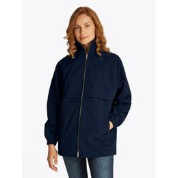 Windbreaker Tommy Hilfiger "NYLON CRINKLE WINDBREAKER", Damen, Gr. L (40), blau (schwarz night navy), Web, Obermaterial: 100% Polyamid, unifarben, casual, normal hüftbedeckend, Langarm elastischer Bund, Jacken, in Crinkle-Qualität