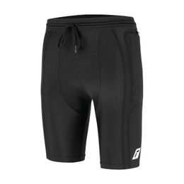 Torwarthose Reusch "Compression Short XRD", Kinder, Gr. XS, EURO-Größen, schwarz, 52% Polyester, 40% Polyurethan, 6% Elasthan, 2% Elastodien, unifarben, sportlich, kurz, Hosen, mit gepolsterten Einsätzen