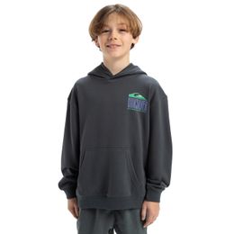 Hoodie Quiksilver "APOG Heritage", Kinder, Gr. 8, grau (iron gate), [Hauptstoff] 55% Baumwolle, 45% Polyester, Sweatshirts