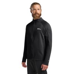 Fleecejacke Jack Wolfskin "PRELIGHT FZ M", Herren, Gr. L (52), schwarz, Oberstoff: 92% POLYESTER, 8% ELASTHAN; Kontrastmaterial 1: 100% POLYESTER ; Futter 1:00% POLYESTER, Jacken