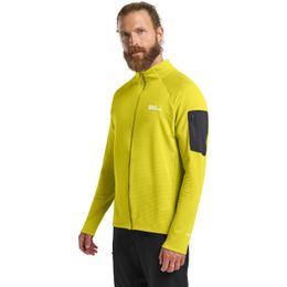 Fleecejacke Jack Wolfskin "PRELIGHT FZ M", Herren, Gr. L (52), grün (chartreuse), Oberstoff: 92% POLYESTER, 8% ELASTHAN; Kontrastmaterial 1: 100% POLYESTER ; Futter 1:00% POLYESTER, Jacken