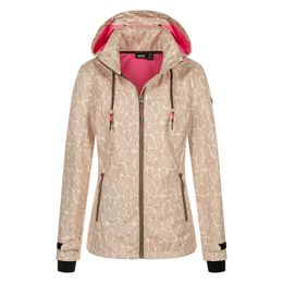 Softshelljacke DEPROC Active "SHELBY PEAK XV WOMEN", Damen, Gr. 36/38 (M), beige, 96% Polyester; 4% Elasthan, casual, tailliert, Langarm gerader Abschluss mit verstellbarem Klettverschluss,mit Windstopper, Jacken, mit abnehmbarer Kapuze