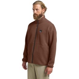 Fleecejacke Jack Wolfskin "MOGARI FZ M", Herren, Gr. L (52), braun (schwarz, rust), Oberstoff: 95% POLYESTER, 5% ELASTHAN; Futter 1:00% POLYESTER, Jacken