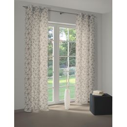 Vorhang WIRTH "Lisburn" Gr. 1, beige, B:132cm H:150cm, Polyester, Gardinen