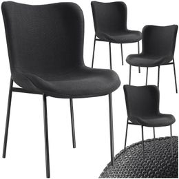 TecTake&reg; Polsterstuhl, ergonomische Form mit hoher R&uuml;ckenlehne, bodenschonende Kunststoffkappen, 54 x 62 x 90 cm