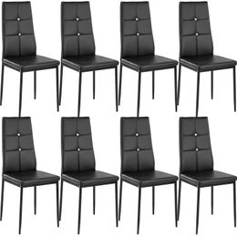 TecTake&reg; Set Esszimmerstuhl, gepolstert mit Kunstlederbezug, schlanke Stahlbeine, 40 x 42 x 97 cm