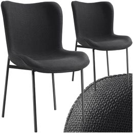 TecTake&reg; Polsterstuhl, ergonomische Form mit hoher R&uuml;ckenlehne, bodenschonende Kunststoffkappen, 54 x 62 x 90 cm