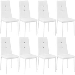 TecTake&reg; Set Esszimmerstuhl, gepolstert mit Kunstlederbezug, schlanke Stahlbeine, 40 x 42 x 97 cm