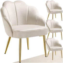TecTake&reg; Cocktailsessel, gepolstert, mit Samtbezug, runde, pulverbeschichtete Stahlbeine, 66 x 62 x 80,5 cm