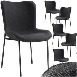 TecTake&reg; Polsterstuhl, ergonomische Form mit hoher R&uuml;ckenlehne, bodenschonende Kunststoffkappen, 54 x 62 x 90 cm