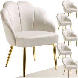 TecTake&reg; Cocktailsessel, gepolstert, mit Samtbezug, runde, pulverbeschichtete Stahlbeine, 66 x 62 x 80,5 cm