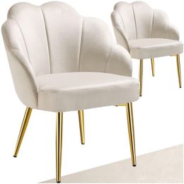 TecTake&reg; Cocktailsessel, gepolstert, mit Samtbezug, runde, pulverbeschichtete Stahlbeine, 66 x 62 x 80,5 cm