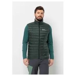 Daunenweste Jack Wolfskin "PILVI DOWN VEST M RDS", Herren, Gr. XL (54/56), grün (schwarz, olive), Obermaterial: 100% Polyester; Futter: 100% Polyester; Füllung: 80% Entendaune; 20% Federn, Westen