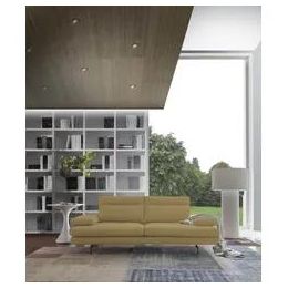 3-Sitzer Calia italia "Toby Wing, Designsofa, hochwertige Verarbeitungsdetails, bequem", braun (crema antares), B:208cm H:90cm T:113cm, Leder ANTARES (100% Leder), Sofas, inkl. Sitztiefenverstellung und Armteilfunktion, Füße in Schwarz matt