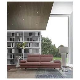 3-Sitzer Calia italia "Toby Wing, Designsofa, hochwertige Verarbeitungsdetails, bequem", braun (cipria antares), B:208cm H:90cm T:113cm, Leder ANTARES (100% Leder), Sofas, inkl. Sitztiefenverstellung und Armteilfunktion, Füße in Schwarz matt