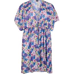 Swim By Zizzi Kimono 'CAHUSI' Damen Gr&ouml;&szlig;e 7XL/8XL azur / gr&uuml;n / pflaume / hellpink