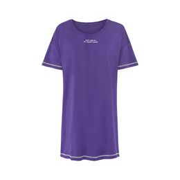 Lscn By Lascana Nachthemd Damen Gr&ouml;&szlig;e XS/S violettblau / wei&szlig;