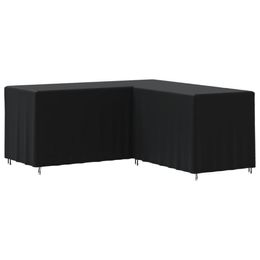 vidaXL Gartensofa-Abdeckung L-Form Schwarz 420D Oxford | Größe: 215 x 215 x 80 cm