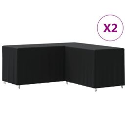 vidaXL Gartensofa-Abdeckungen 2 Stk. L-Form 254X254X80 Cm 420D Oxford | Größe: 215 x 215 x 86 cm