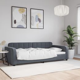 vidaXL Tagesbett Ausziehbar Samt Dunkelgrau | Größe: 90 x 200 cm | Modell: ohne Matratze