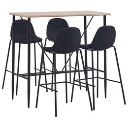 vidaXL 5-Tlg. Bar-Set Stoff | Farbe: Schwarz