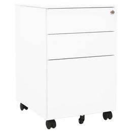 vidaXL Aktenschrank Mit Rollen 39X45X60 Cm Stahl | Farbe: Weiß