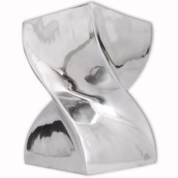 vidaXL Hocker/Beistelltisch Verdrehte Form Silbern Aluminium