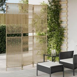 vidaXL Paravent 3-Tlg. Poly Rattan Beige | Größe: 147 x 200 cm | Modell: Linie weben