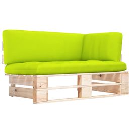 vidaXL Outdoor-Mittelsofa Paletten Imprägniertes Kiefernholz Knallgrün | Holzfarbe: Braun | Modell: Ecksofa