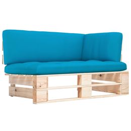 vidaXL Outdoor- Paletten Kiefernholz Imprägniert Blau | Holzfarbe: Braun | Modell: Ecksofa