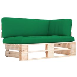 vidaXL Outdoor- Paletten Kiefernholz Imprägniert Grün | Holzfarbe: Braun | Modell: Ecksofa