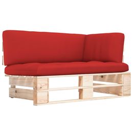 vidaXL Outdoor- Paletten Kiefernholz Imprägniert Rot | Holzfarbe: Braun | Modell: Ecksofa