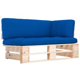 vidaXL Outdoor- Paletten Kiefernholz Imprägniert Königsblau | Holzfarbe: Braun | Modell: Ecksofa