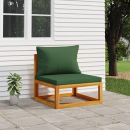 vidaXL 3-Tlg. Garten-Lounge-Set Mit Kissen Massivholz Akazie | Farbe: Grün | Modell: Sofa-Mittelstück