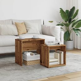 vidaXL Satztische 2 Stk. -Optik Holzwerkstoff | Farbe: Altholz